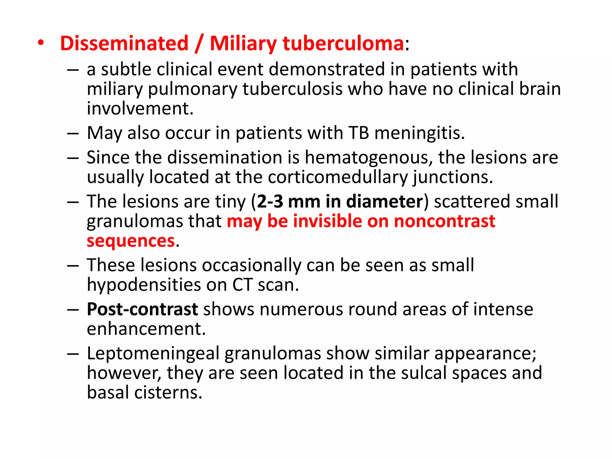CLINICAL RADIOLOGY CEREBRAL TUBERCULOSIS | PPTX