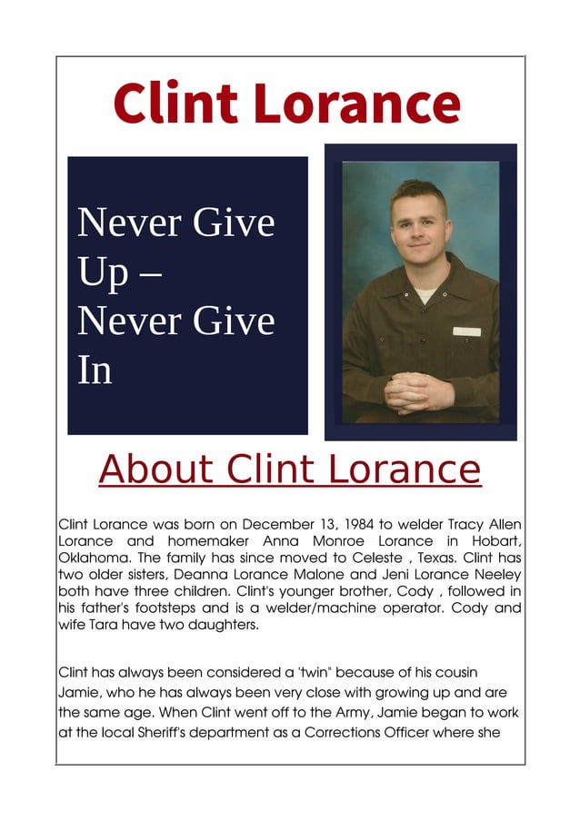 Clint lorance story | PDF | Crime & Harmful Acts to Individuals ...