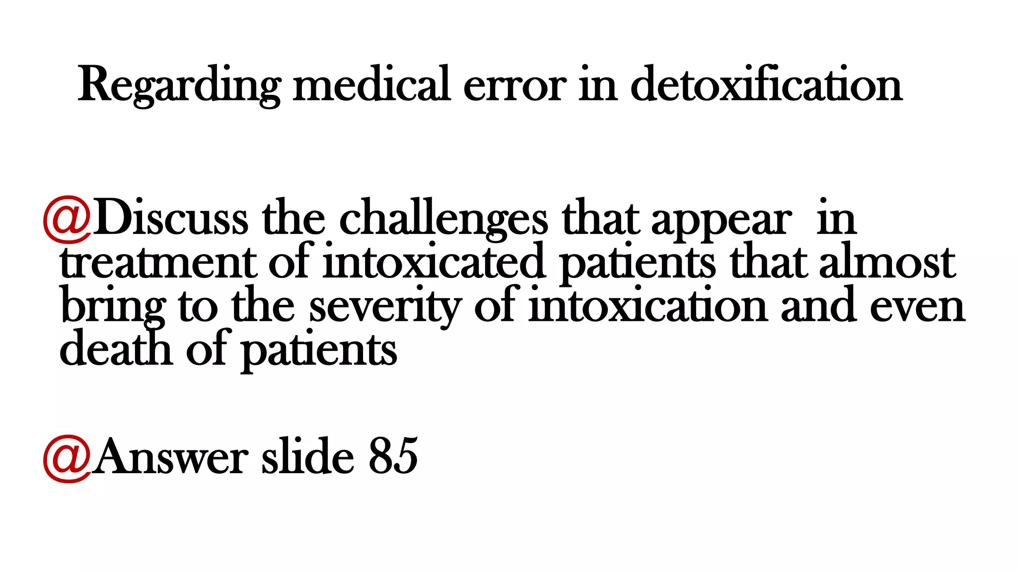 CLINICAL TOXICOLOGY QUESTIONS PDF | PDF