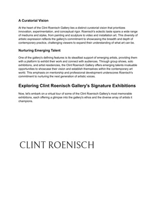 Clint Roenisch Gallery toronto on canada | PDF