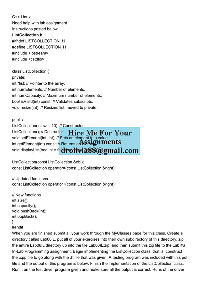 C++ Linux Need help with lab assignment Instructions posted.pdf