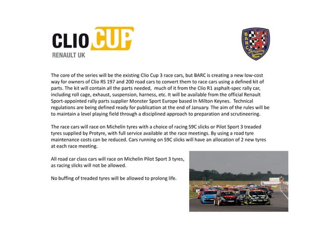 Clio Cup Series Brochure - Updated Version | PDF