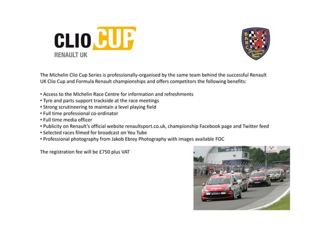 Clio Cup Series Brochure - Updated Version | PDF
