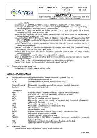 Cliophar 300 sl cz msds for 2017 | PDF
