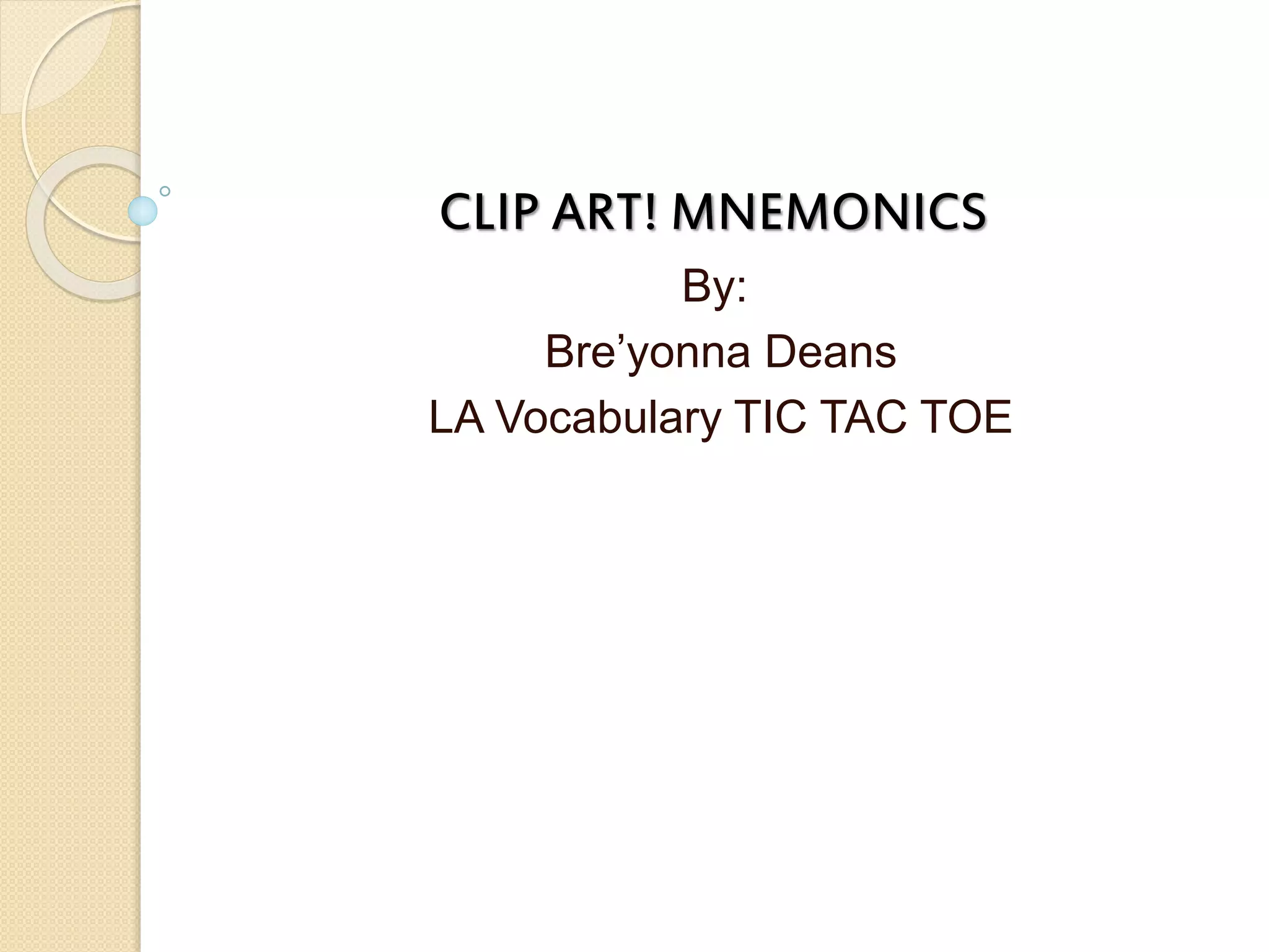 Clip art mnemonics :) | PPTX