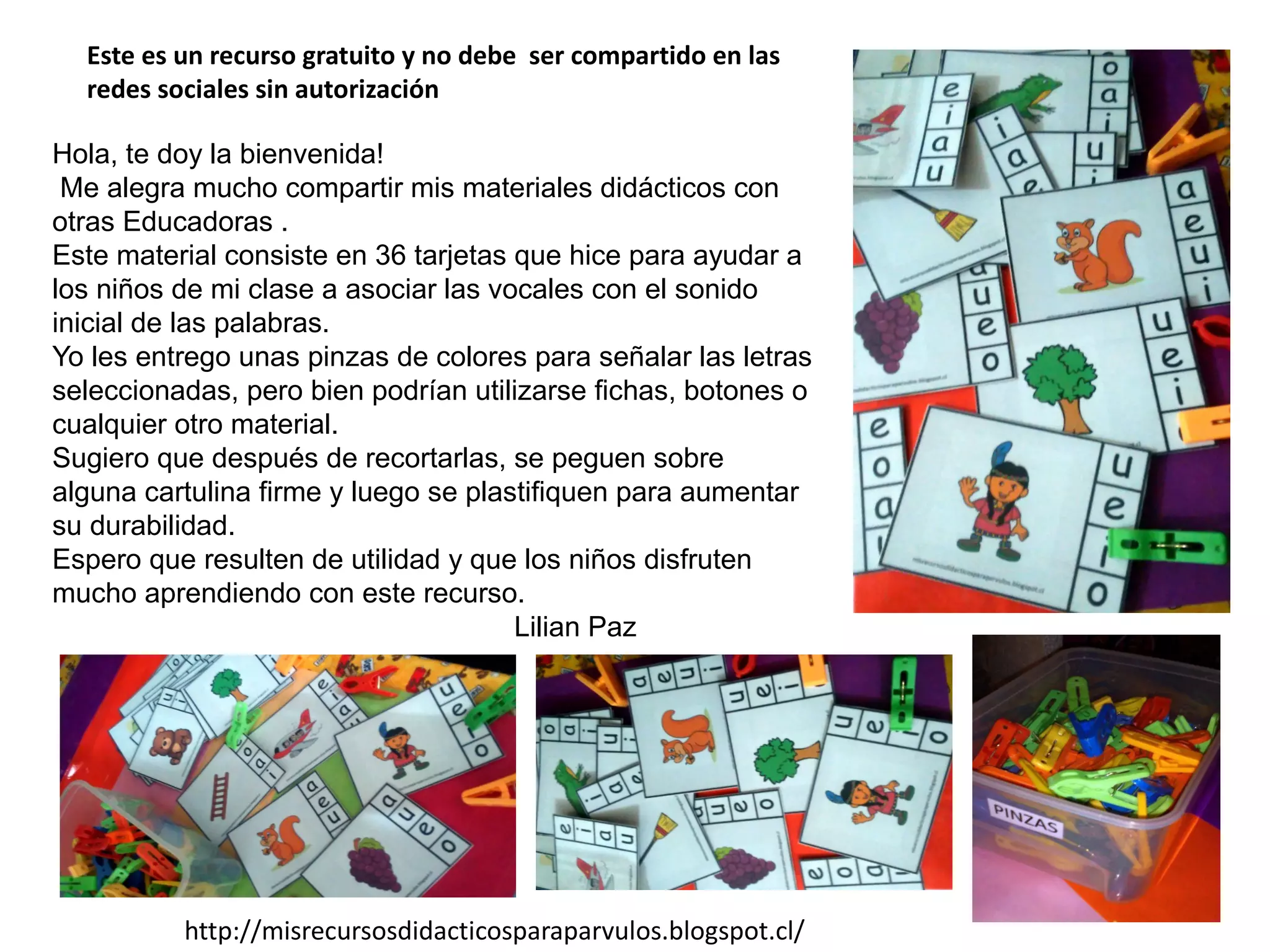 Clip card sonido inicial vocalico | PDF