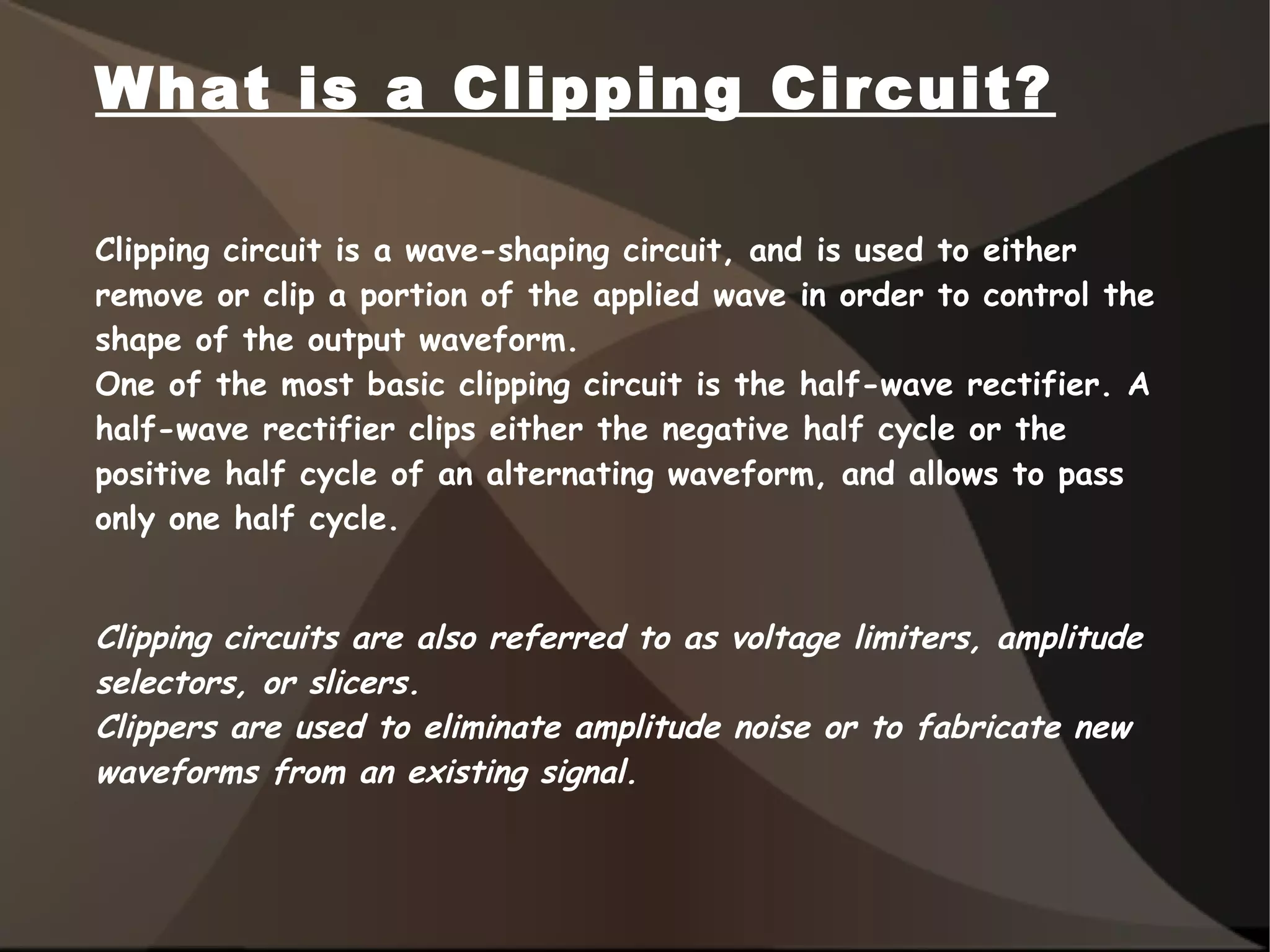 Clipper and clampers | ODP