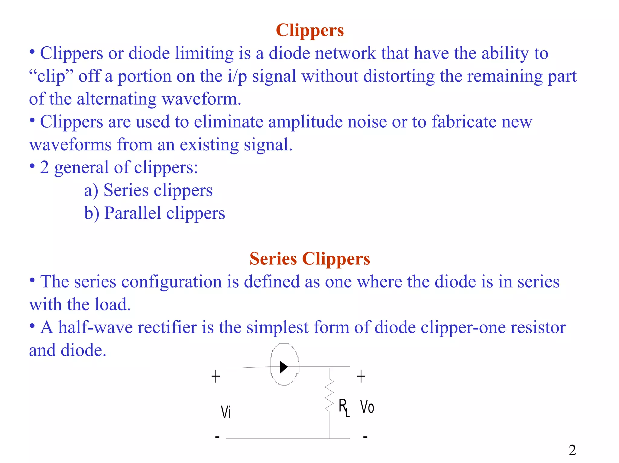 Clippers and clampers | PPT