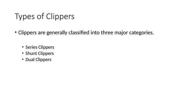 Clippers and clampers for electronics engineering | PPT
