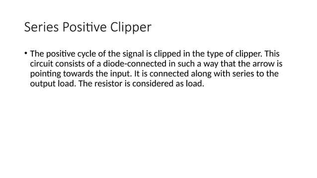 Clippers and clampers for electronics engineering | PPT