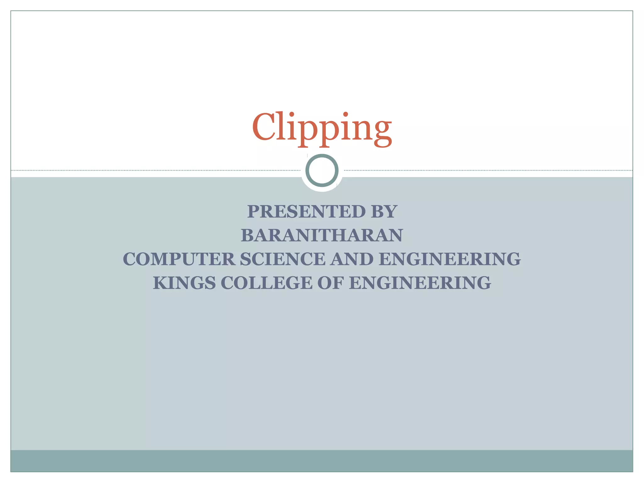 Clipping in Computer Graphics | PPT