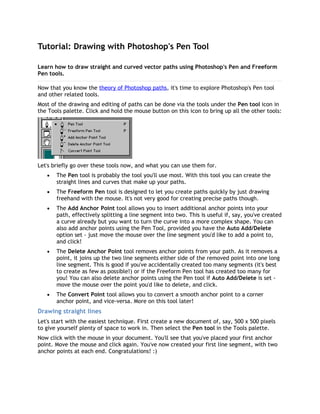 Tutorial: Photoshop Paths Explained | DOC