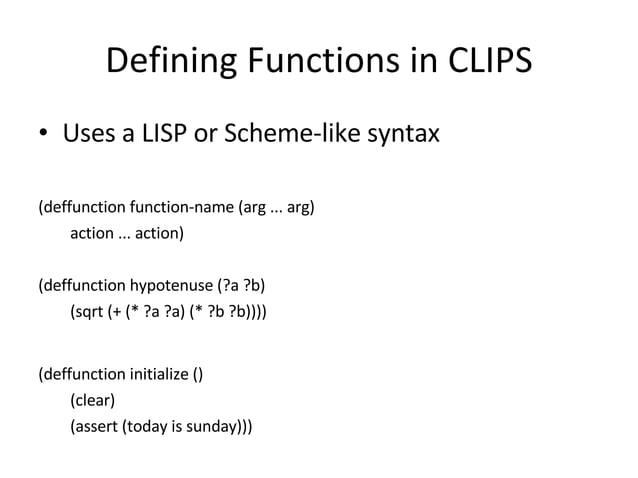 Introduction to CLIPS Expert System | PPT