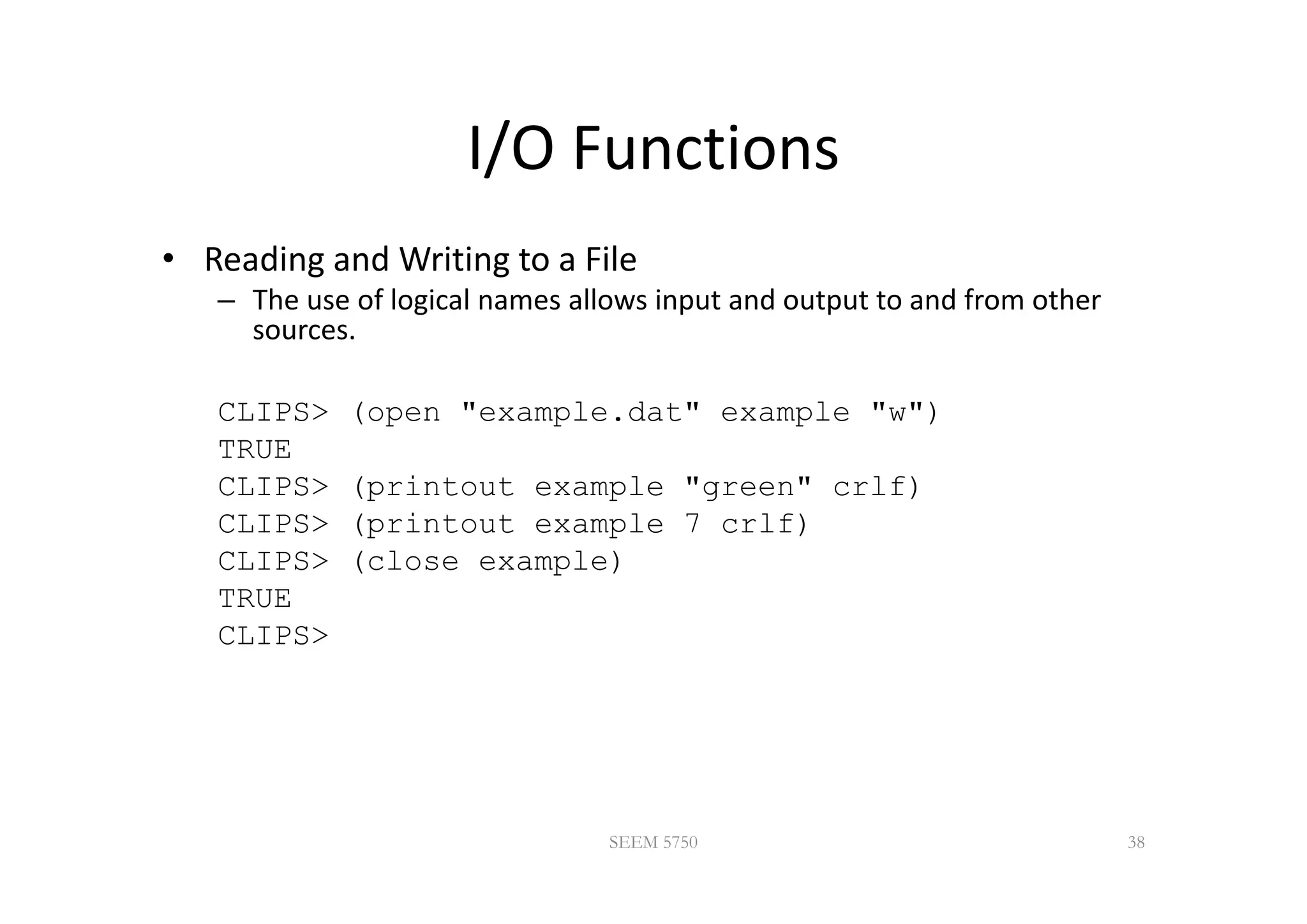 CLIPS Programming 2 - introduction to an expert system language | PDF