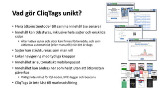CliqTags - Engagerande mobila kampanjsajter | PDF | Technology & Computing