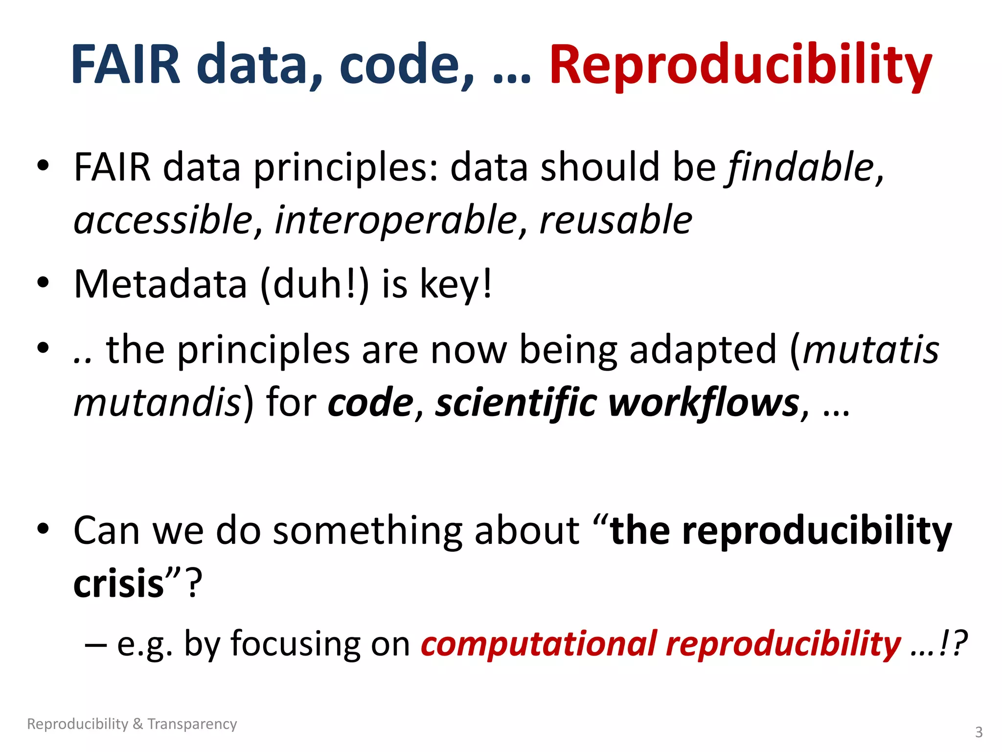 Computational Reproducibility vs. Transparency: Is It FAIR Enough? | PDF