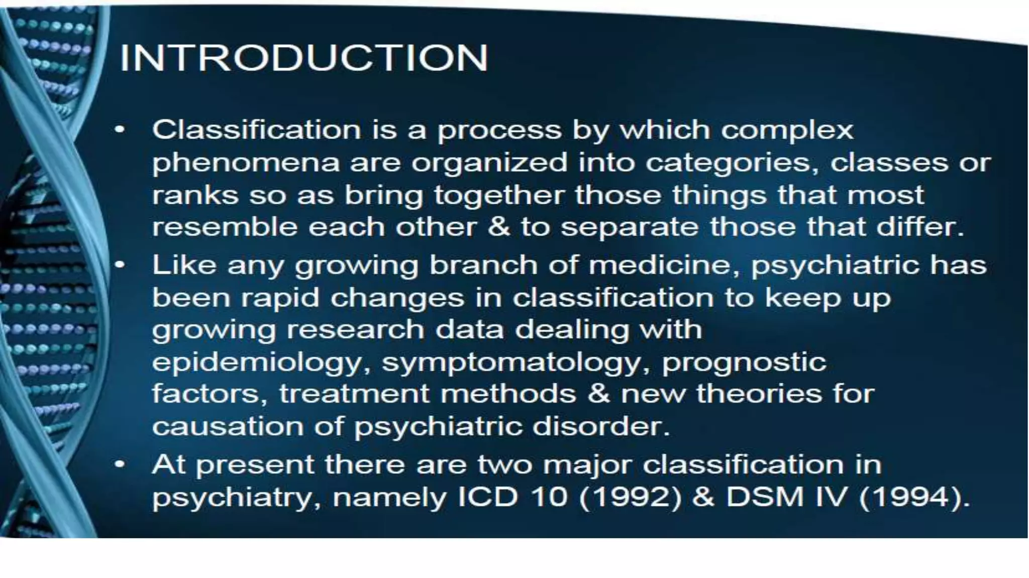 Classification of mental disorder | PPTX