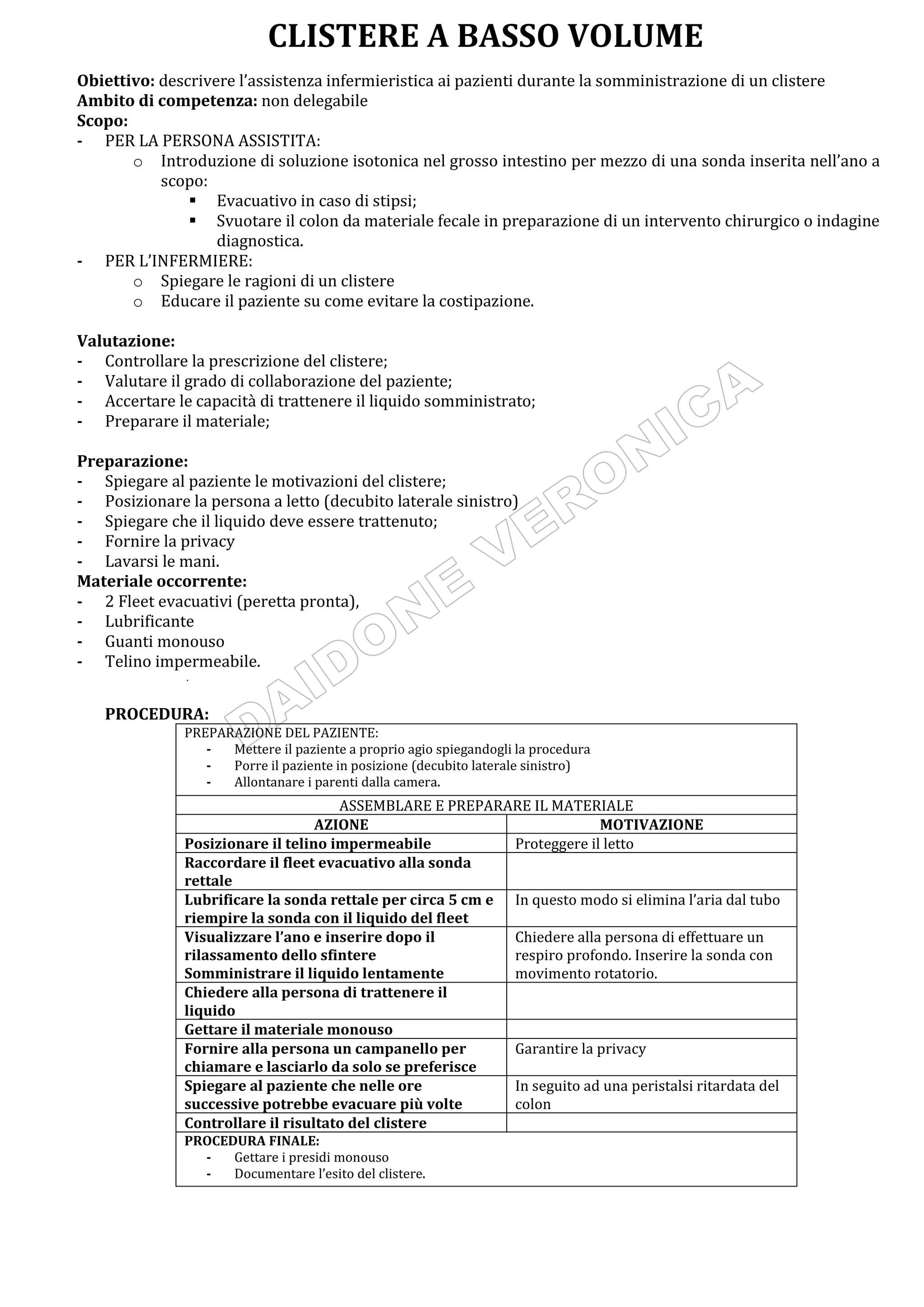 Clistere a basso volume | PDF