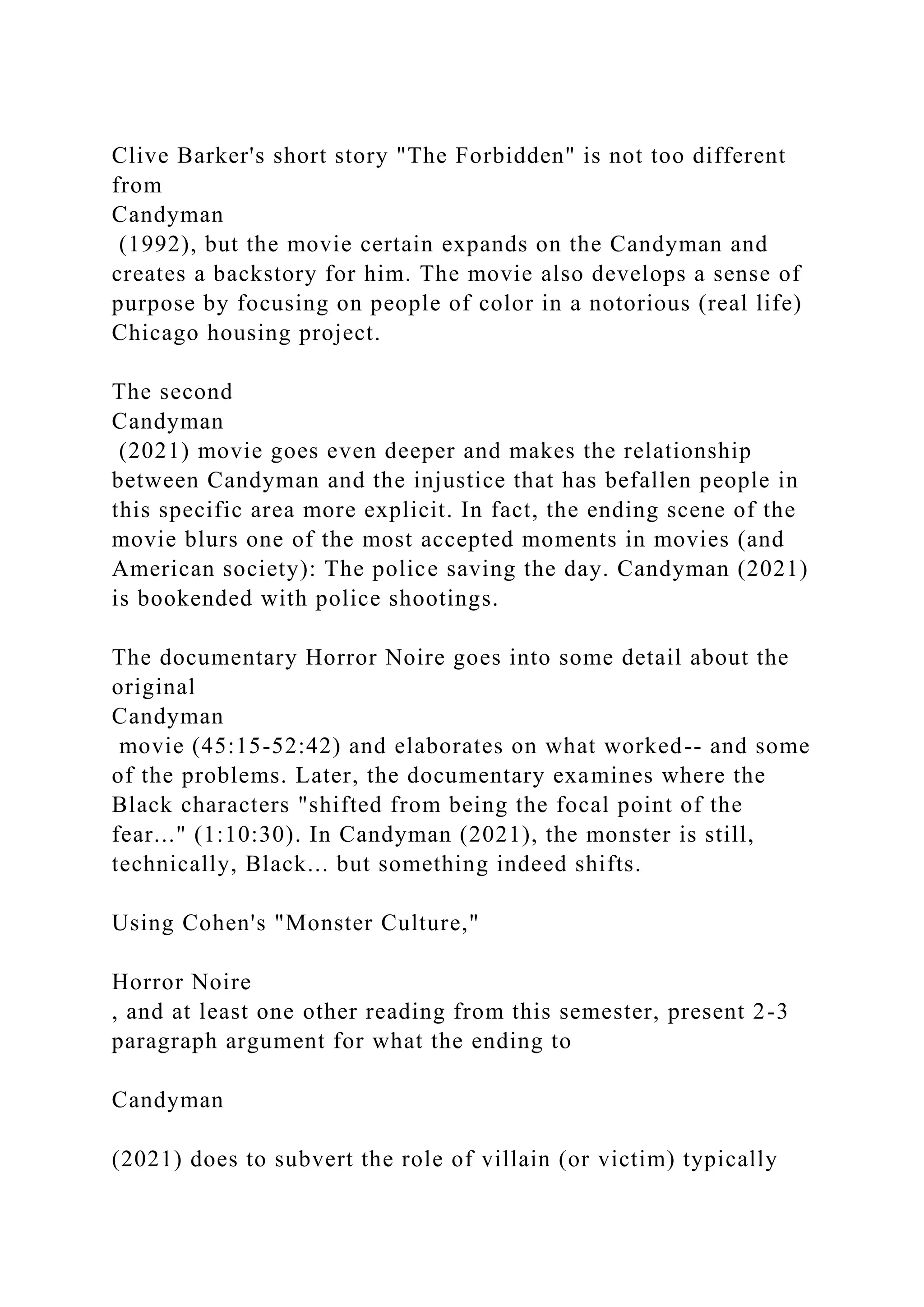 Clive Barkers short story The Forbidden is not too different from.docx