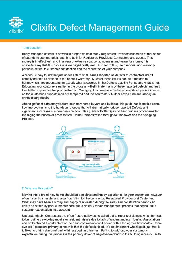 Clixifix defect management guide for principal contractors | PDF