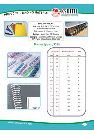 Binding Materials by Cl kshitijpolyline | PDF