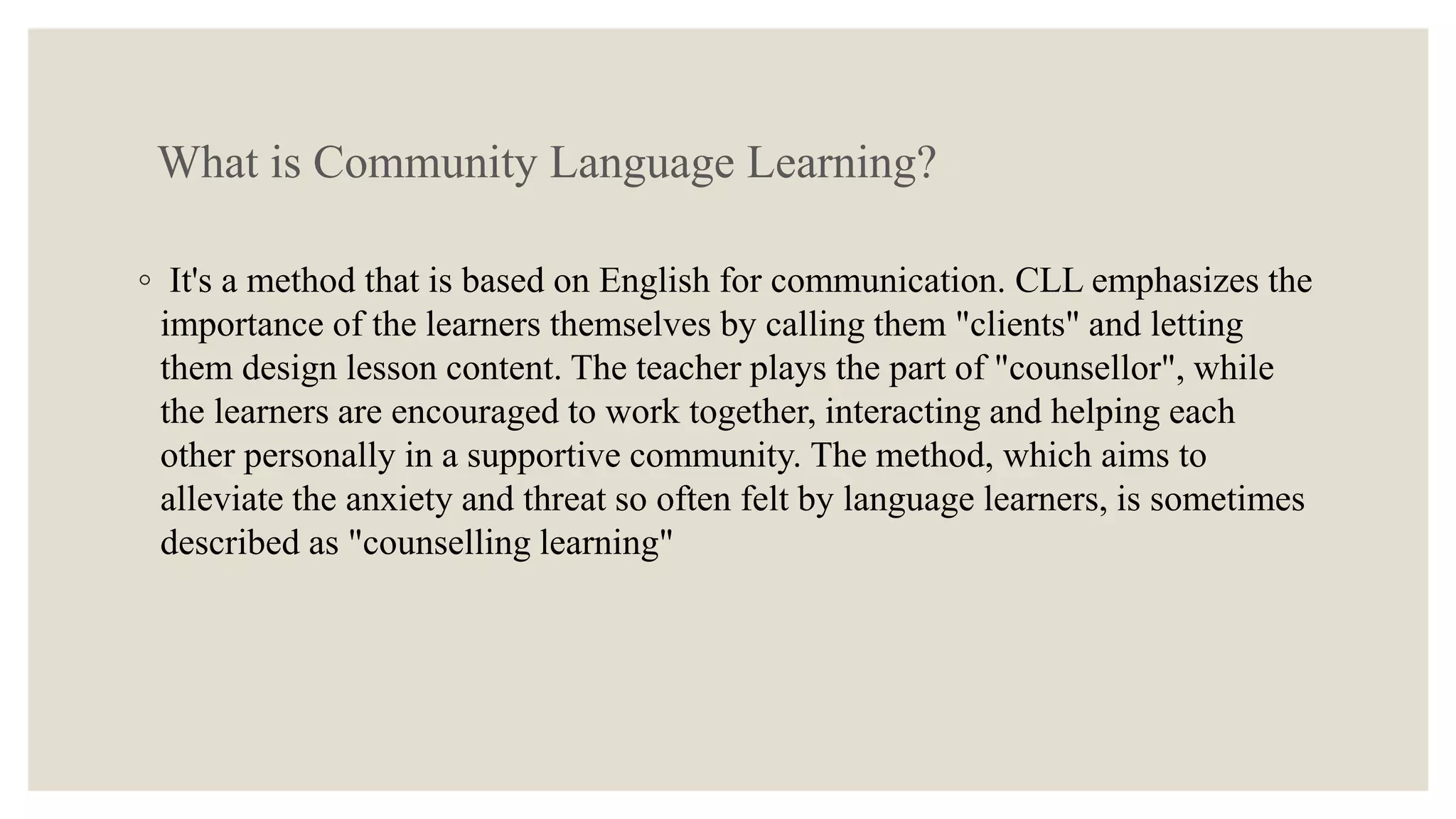 Community Language Learning | PPTX
