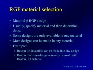 rigid contact lens materials, oxygen transmissibility, oxygen ...