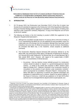 City of London Law Society - Submittal to BEIS on Statutory Retention ...