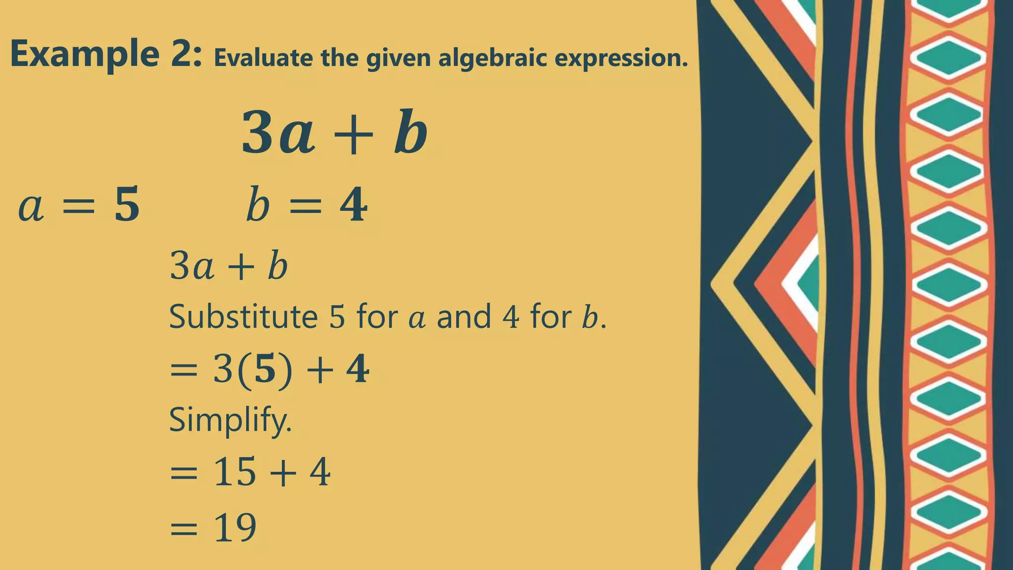Evaluating Algebraic Expressions - Math 7 Q2W4 LC1 | PPSX