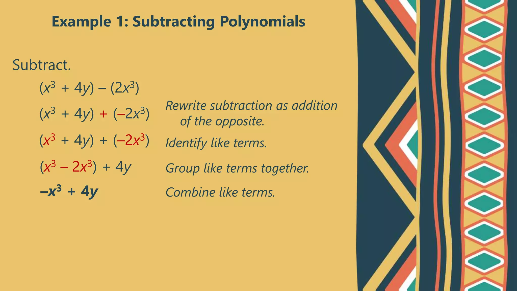 Adding and Subtracting Polynomials - Math 7 Q2W4 LC1 | PPSX