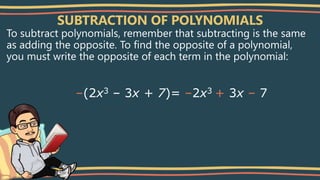 Adding and Subtracting Polynomials - Math 7 Q2W4 LC1 | PPSX