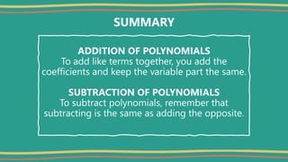 Adding and Subtracting Polynomials - Math 7 Q2W4 LC1 | PPSX