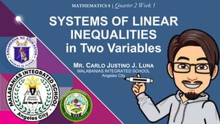 Math 8 - Systems of Linear Inequalities in Two Variables | PPTX