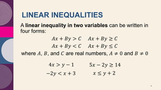 Math 8 - Systems of Linear Inequalities in Two Variables | PPTX