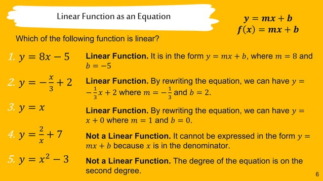Math 8 - Linear Functions | PPSX | Physics | Science