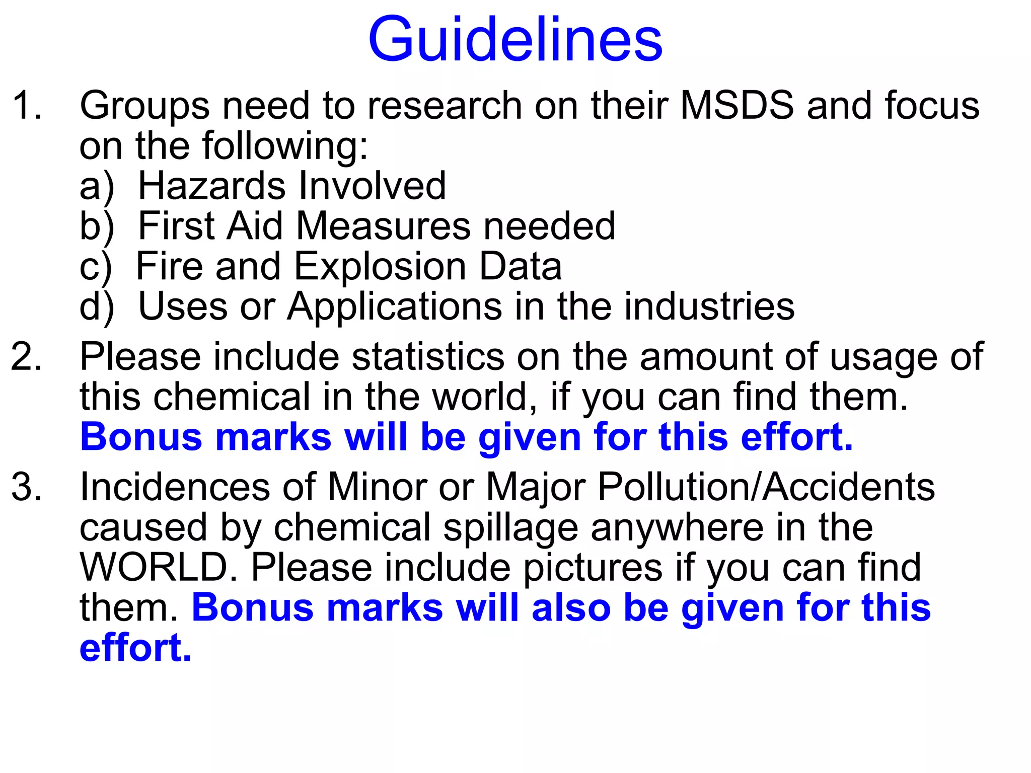 CLMP1(MSDS) Guidelines ver4 | PPT | Chemistry | Science