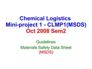 CLMP1(MSDS) Guidelines ver4 | PPT | Chemistry | Science
