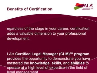 Certified Legal Manager Program Overview | PPT