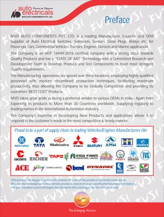 Mvd Auto Components Private Limited, Delhi, Automotive Product Range | PDF