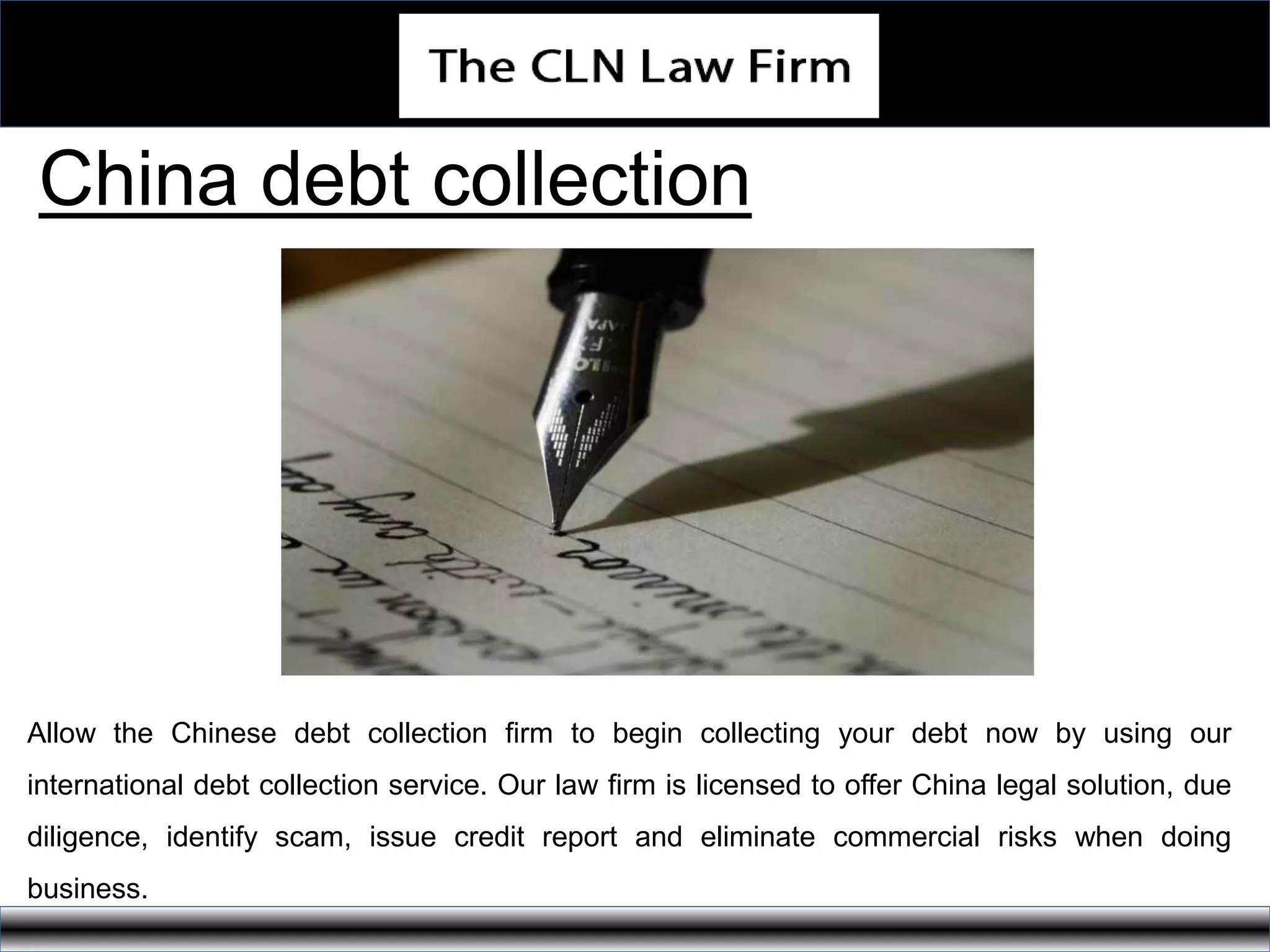 China debt collection | PPT