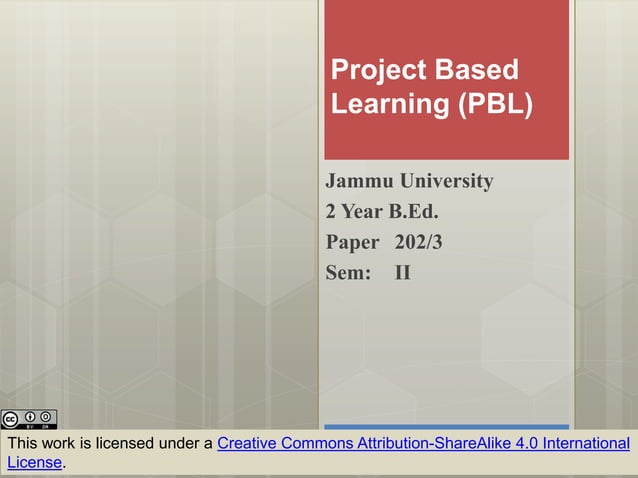 Project based learning | PPTX