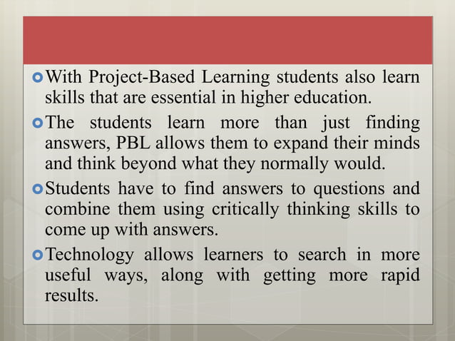 Project based learning | PPTX