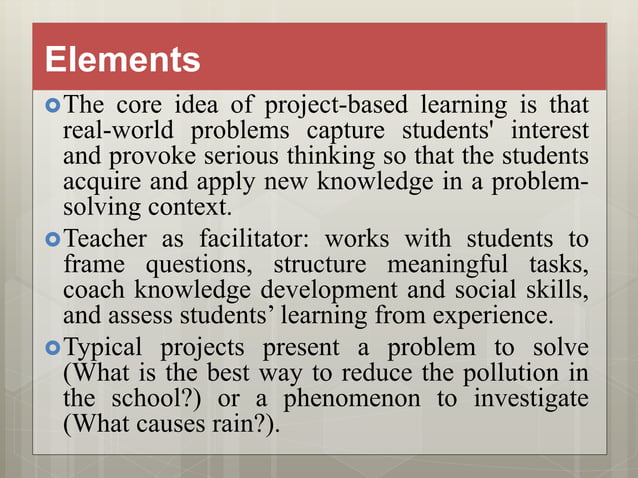 Project based learning | PPTX