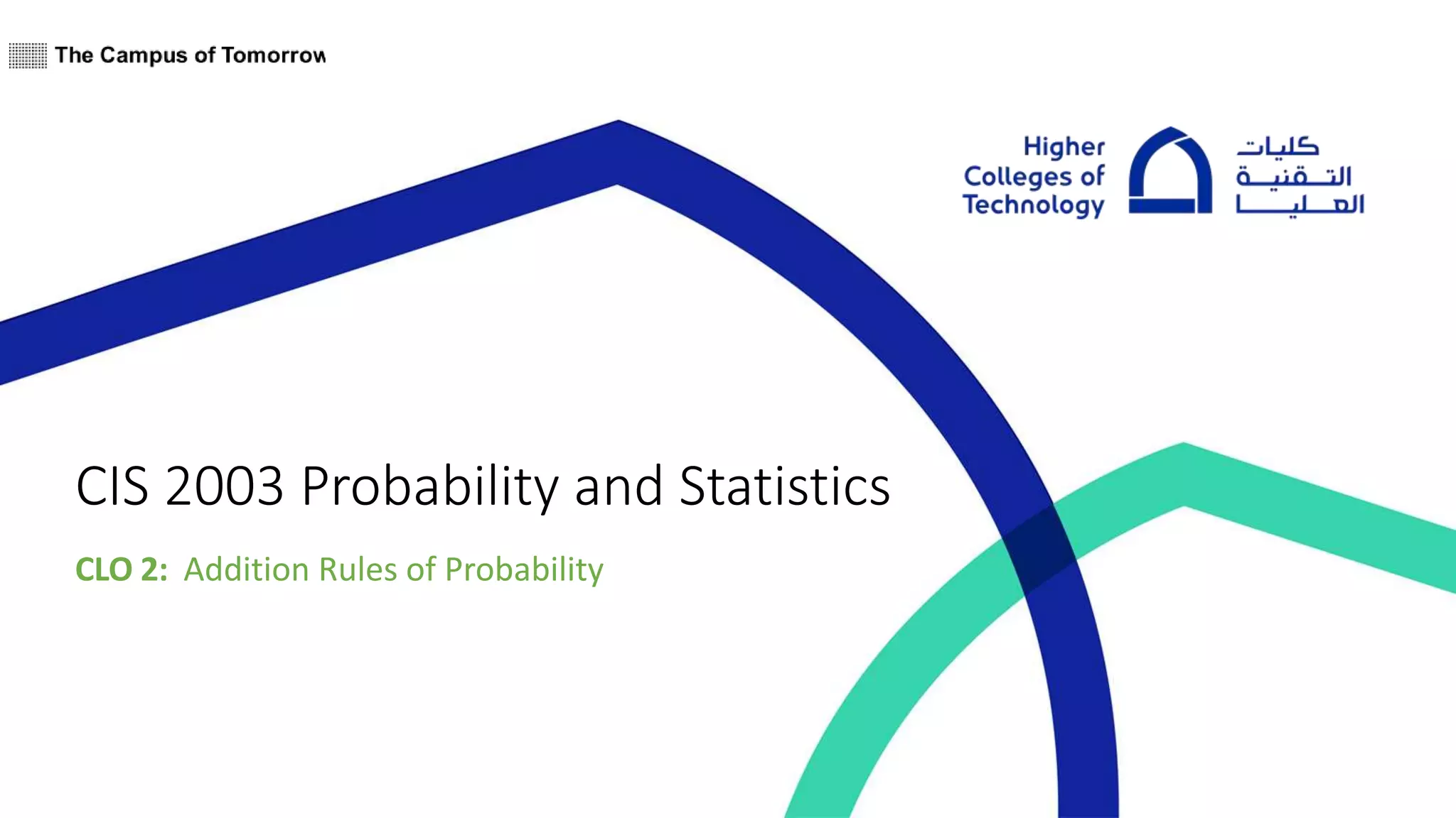 CLO2-PPT2-Probability Addition Rules.pptx | Physics | Science