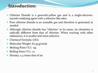Clo2 use in water treatment | PPTX