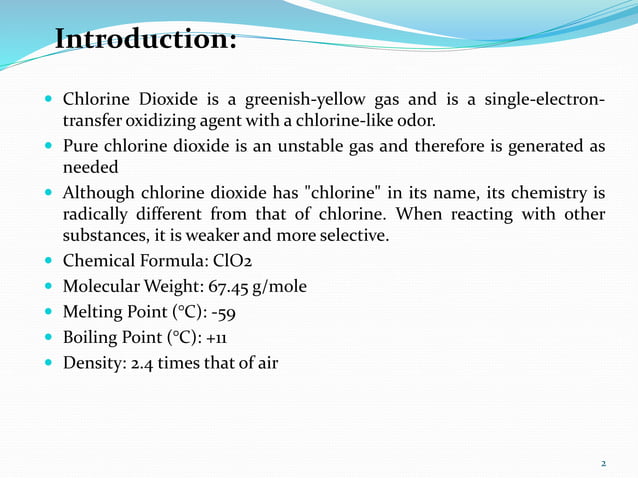 Clo2 use in water treatment | PPTX
