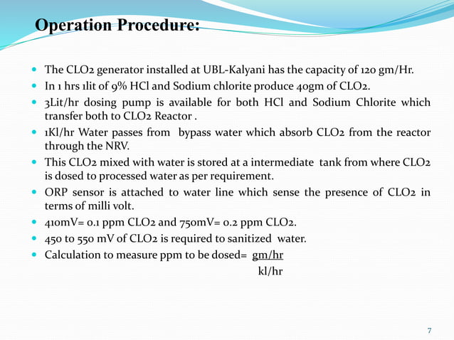 Clo2 use in water treatment | PPTX