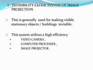 Cloaking making visible things into invisible | PPT