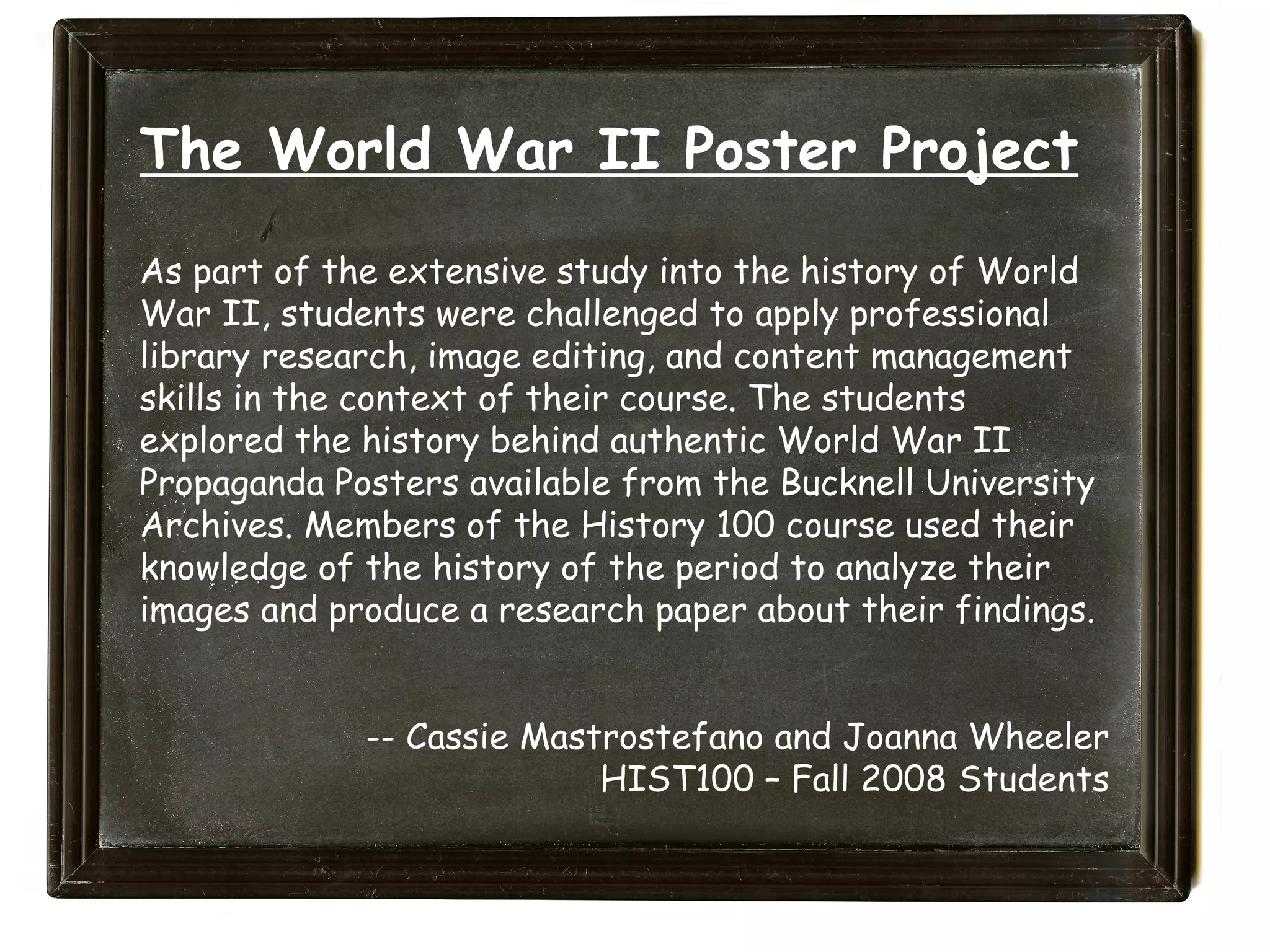 World War II Poster Project | PPT