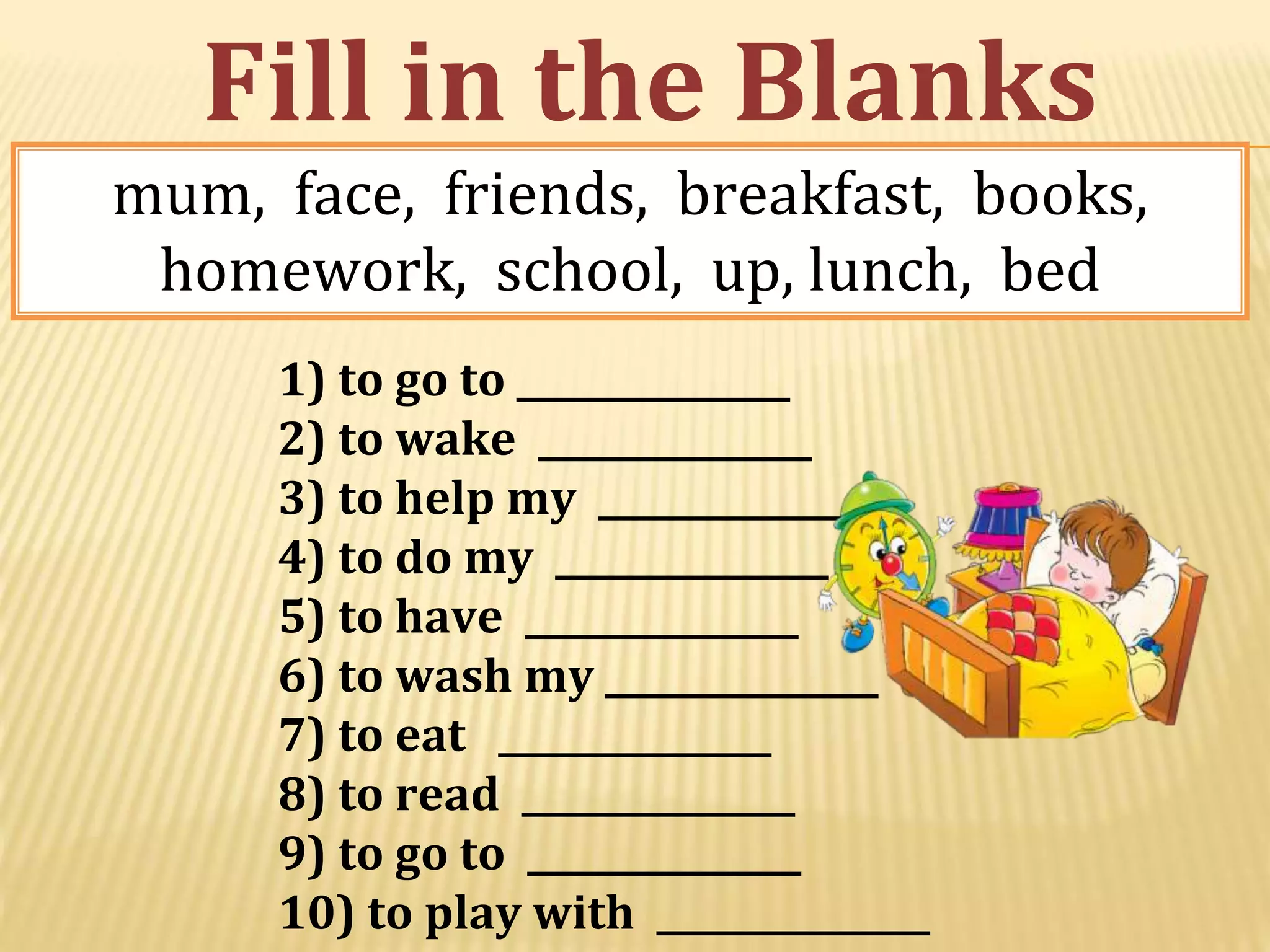 Clock. Time. Daily routine. | PPTX